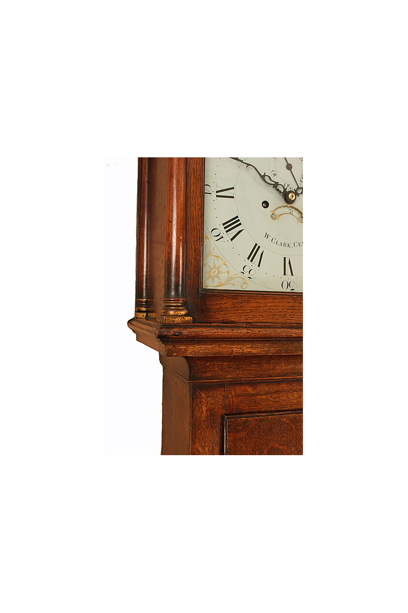 Early Painted Dial Longcase Clock by William Clarke of Cerne Abbas