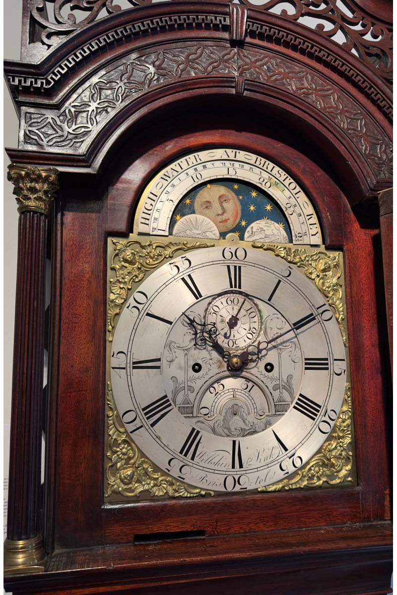 An impressive Bristol longcase clock with Moonphase